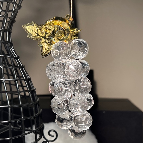 Holiday | Vintage Acrylic Crystal Grapes Ornament With Laser Cut Gold ...